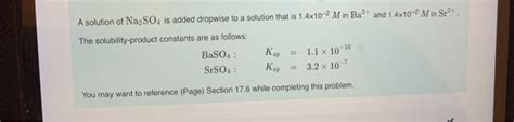 solved a solution of na2so4 is added dropwise to a solution