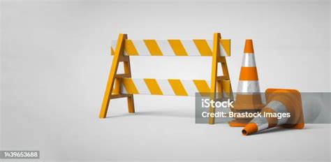 도로 장벽 및 교통 콘의 3d 렌더링 건설 중 기호 건설 현장에 대한 스톡 사진 및 기타 이미지 건설 현장 건설 산업 블록 Istock