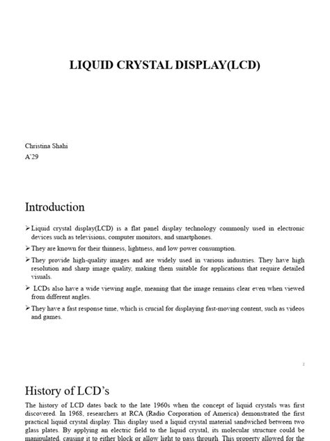 Liquid Crystal Display Lcd Christina Shahi A29 Pdf Liquid