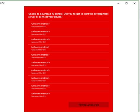 Uwp App Sideload On Hockeyapp Error Unable To Download Js Bundle
