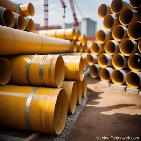 Gas Pipe Installation At Construction Site Stable Diffusion Online