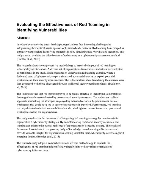 PDF Evaluating The Effectiveness Of Red Teaming In Identifying Vulnerabilities