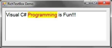 C RichTextBox Control Compitionpoint C Tutorials