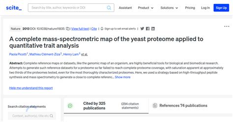 Citation Report A Complete Mass Spectrometric Map Of The Yeast