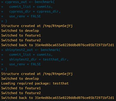 Tutorial: Compare performance of different versions of a shiny application • shiny.benchmark