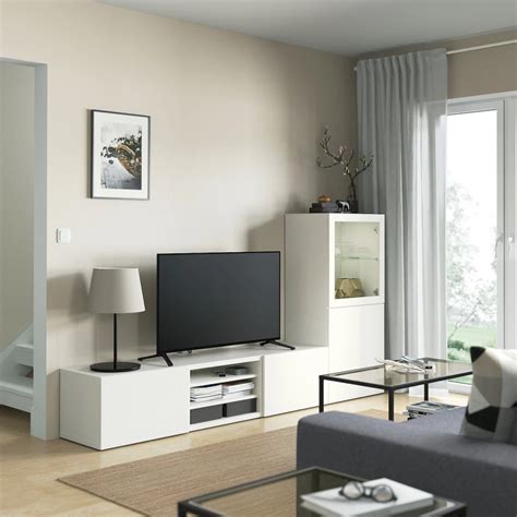 Тумба под телевизор - IKEA BESTÅ/BESTA, 240x42x129 см, белый, Бесто ...