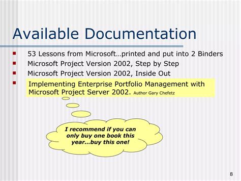 Project Server 2002 Implementation Lessons Learned Ppt