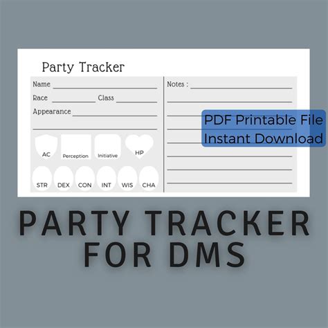 Dnd Party Tracker Keep Notes On Your Pcs Dm Binder Must Have