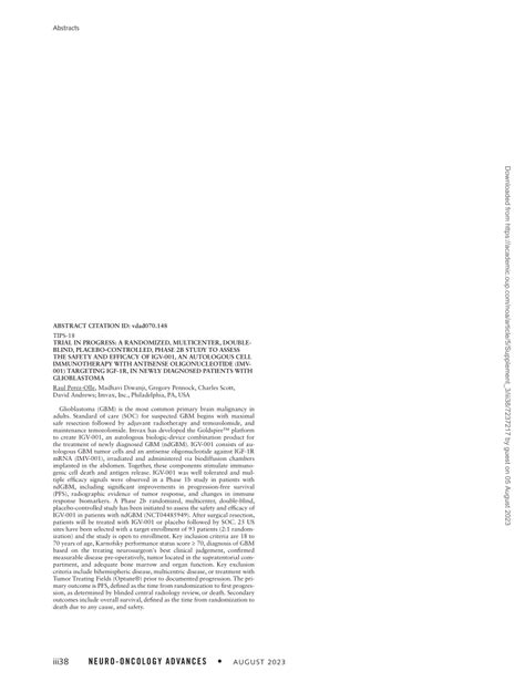 Pdf Tips 18 Trial In Progress A Randomized Multicenter Double