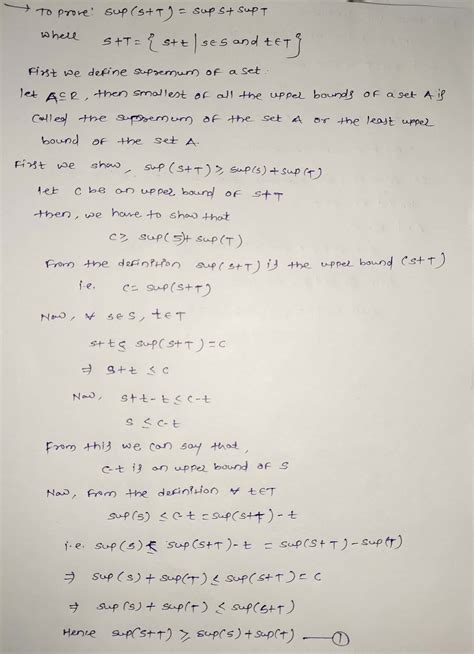 [solved] let s and t be any two subsets of the reals bounded or
