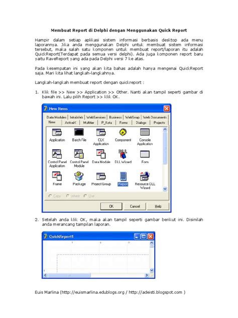 Materi 11 Membuat Report Di Delphi Dengan Menggunakan Quickreport Pdf