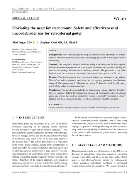 Pdf Obviating The Need For Sternotomy Safety And Effectiveness Of