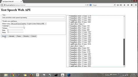 Firefox Text To Speech Api Demonstration On Windows Operating System Youtube