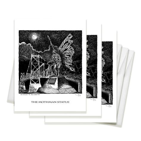 Mothman Statue Weird And Wondrous West Virginia Notecards Echo Lit
