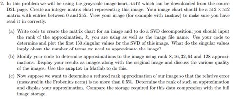 Solved In This Problem We Will Be Using The Grayscale Image Chegg