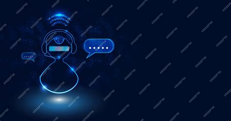 Premium Vector Chatbot On Blue Background Artificial Intelligence