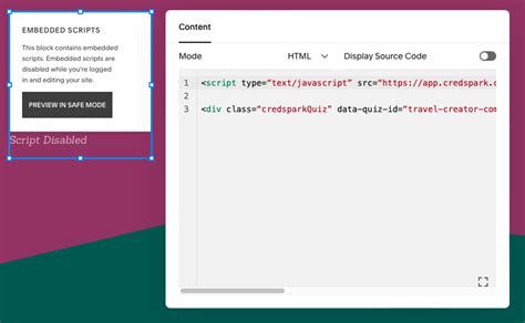 Custom Code Not Working Script Disabled Error Code Blocks