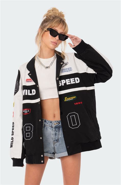 Edikted Wild Speed Patch Jacket Nordstrom
