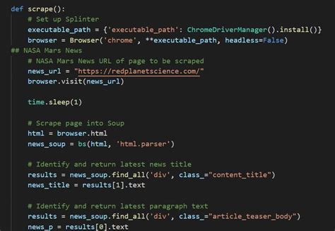 github laurenemilyto mars web scraping this project builds a web