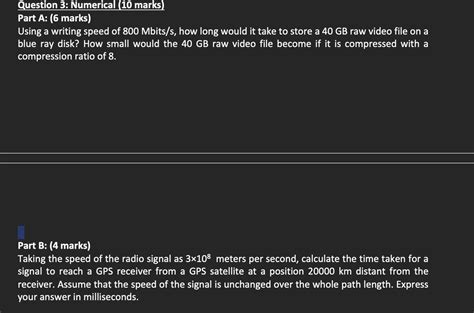 Solved Question Numerical Marks Part A Marks Chegg Com