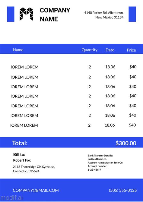 Official Invoice Design Template Mediamodifier