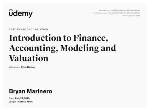 bryan marinero on linkedin udemy course completion certificate