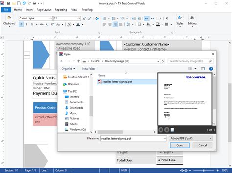 Tx Text Control Net For Wpf Professional