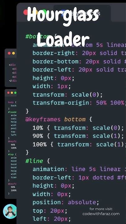 Source Code Css Hourglass Loader Hourglass Loader Made Using Html And Css Youtube