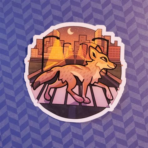 Furry Coyote Sticker Etsy