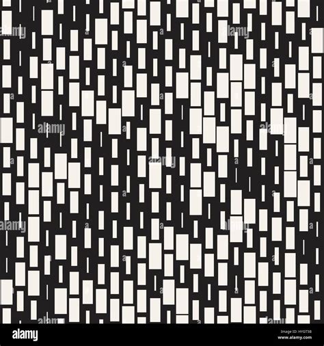 Vector Seamless Black And White Irregular Dash Rectangles Abstract Geometric Background Design