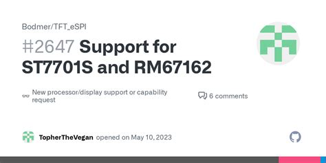 support for st7701s and rm67162 · bodmer tft espi · discussion 2647