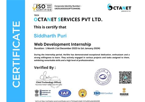 Internship Octanetinternship Siddharth Puri
