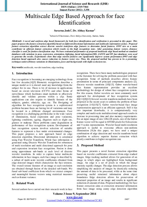 Pdf Multiscale Edge Based Approach For Face Identification