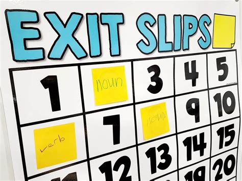 Exit Slips Anchor Chart Hard Good Option 6 35 Squares Etsy