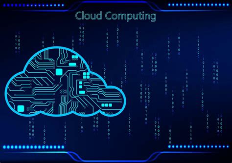 Abstract Futuristic Cloud Computing Technology Concept Dark Blue
