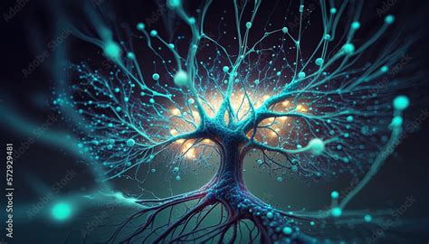 Neurons Active Nerve Cells Conceptual Illustration Of Neuronal Cells
