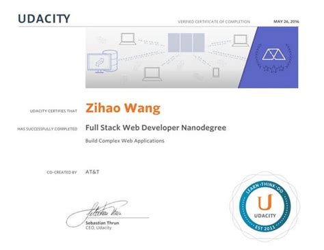 Certificate Front End Web Developer Nanodegree Ppt