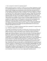 Operating System Intro Comp Docx Can A Computer Run Without An Operating System Without