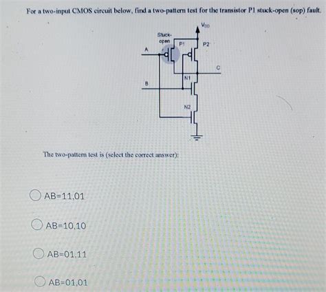Solved For A Two Input CMOS Circuit Below Find A Chegg Com