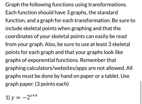Solved Graph The Following Functions Using Transformations Chegg