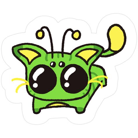 Cute Alien Cat Sticker In 2025 Cute Alien Book Art Diy Tutorial Goofy Drawing