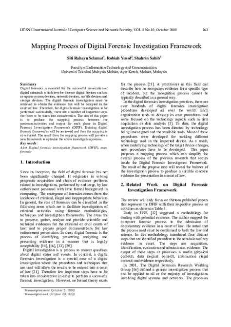 Pdf Mapping Process Of Digital Forensic Investigation Framework