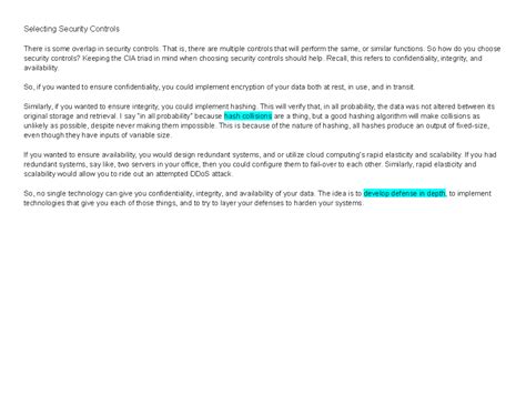 Selecting Security Controls Selecting Security Controls There Is Some Overlap In Security