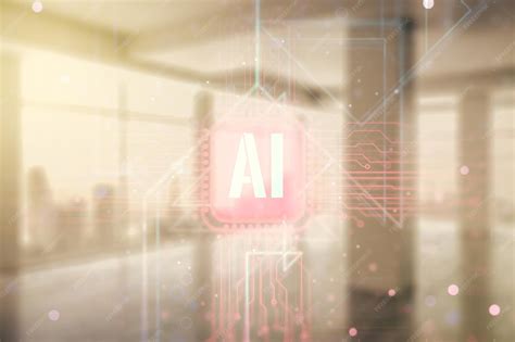Premium Photo Creative Artificial Intelligence Symbol Hologram On Modern Interior Background