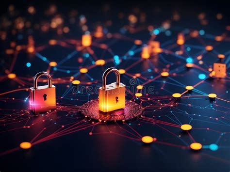 Securing Digital World Data Privacy And Cybersecurity Stock Image