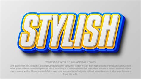 Premium Vector Stylish Editable 3d Text Effect