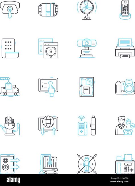 Digital Gadgets Linear Icons Set Smartph Tablet Laptop Computer