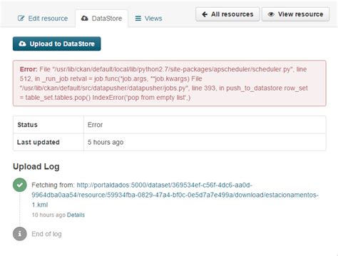 Ckan Error Upload To Datastore With Datapusher Stack Overflow