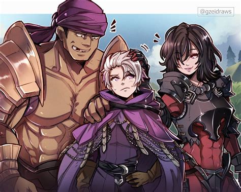 Berengaria Travis And Bruno Unicorn Overlord Drawn By Gzei Danbooru