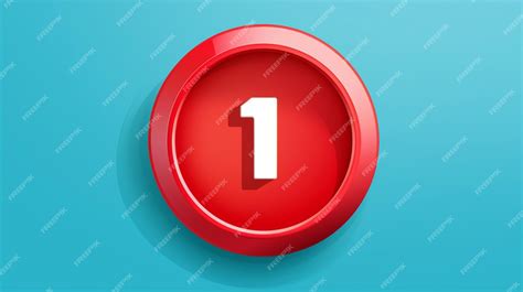 Premium Vector A Red Button With The Number 1 On It